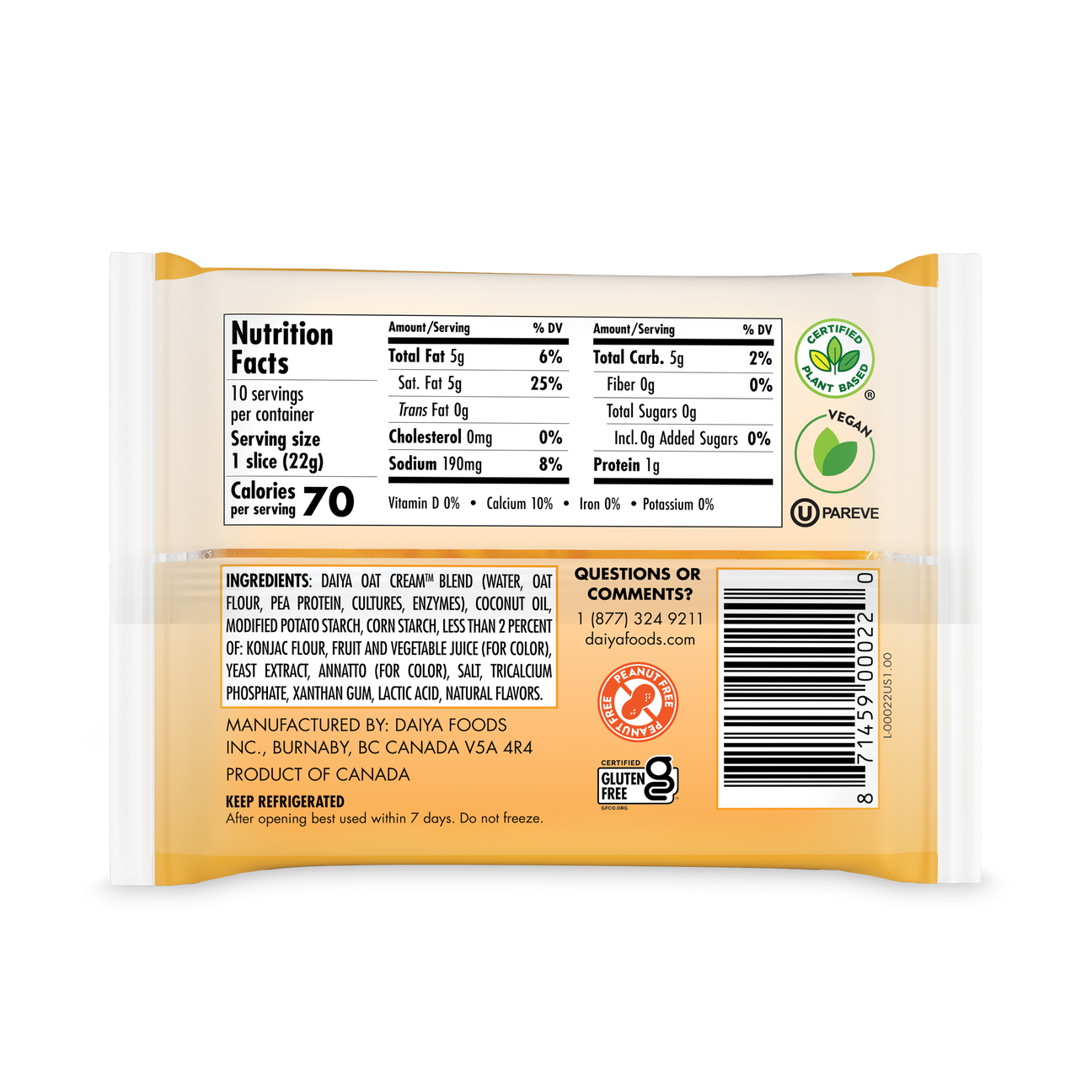 Dairy-Free Cheddar Slices – Daiya Foods