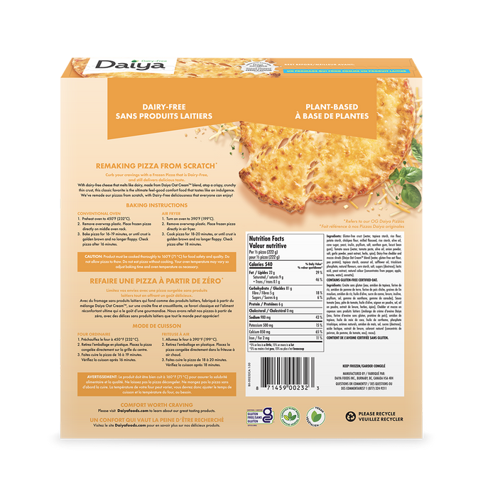 Dairy-Free Cheese Pizza – Daiya Foods